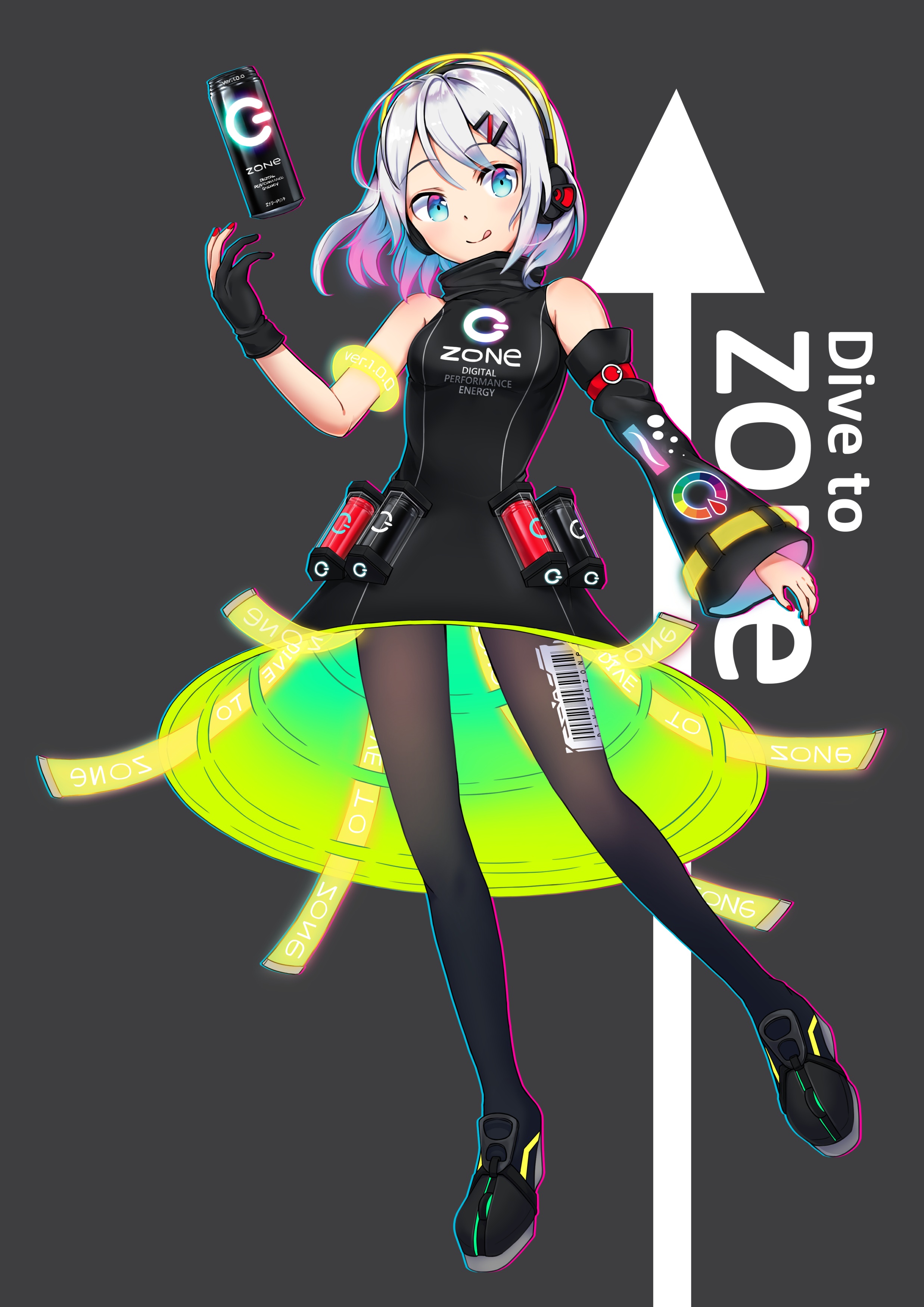 raku iruka zone (drink) dress headphones pantyhose | #781830 | yande.re